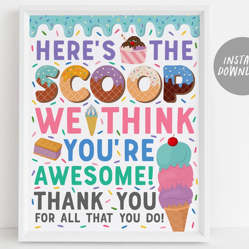 Ice Cream Teacher Appreciation Sign - Etsy