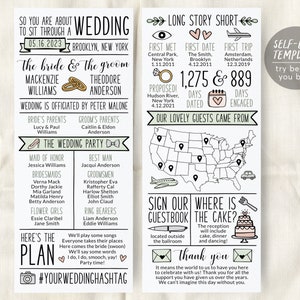 Infographic Wedding Program Editable Template, Order of Ceremony Sage Program, Order of Events ...