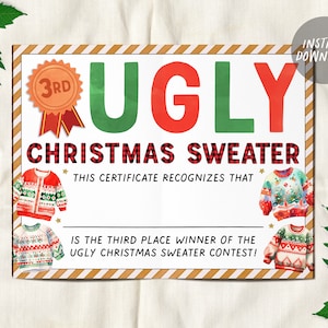 Christmas Ugly Sweater Party Decorations BUNDLE, Ugly Sweater Contest ...