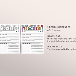 Teacher Appreciation Week Printable, Teacher Coloring Page Survey ...
