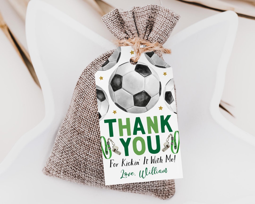 Soccer Birthday Party Favor Tags Editable Template, Soccer Theme Party ...