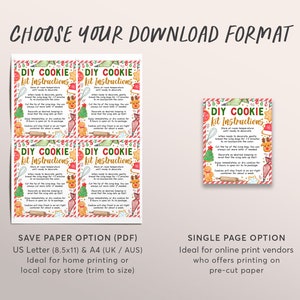 Christmas DIY Cookie Kit Instructions Card Editable Template, Xmas ...