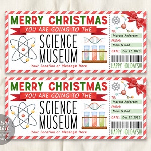 Science Museum Ticket Editable Template, Surprise Museum Membership ...