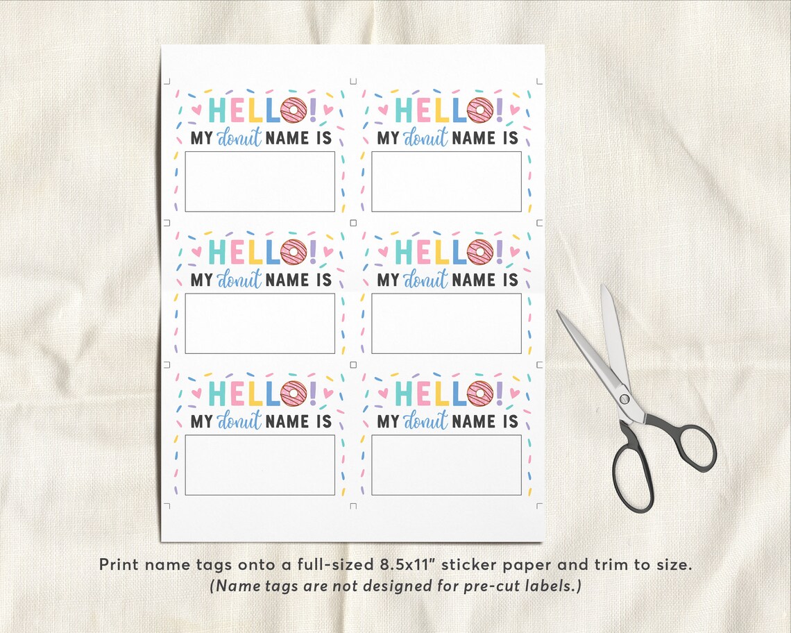 Donut Name Sign Printable Whats Your Donut Name Game Girl - Etsy