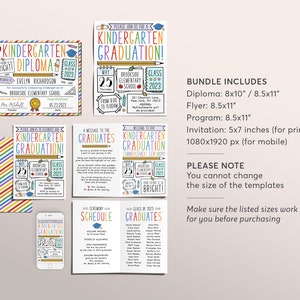 Kindergarten Graduation Ceremony BUNDLE Editable Template, Class ...