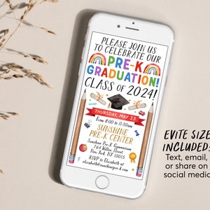 Pre-k Graduation Invitation Editable Template, Class Graduation ...