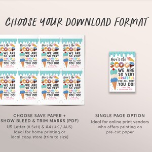 Ice Cream Thank You Gift Tags Editable Template, Here's the Scoop ...