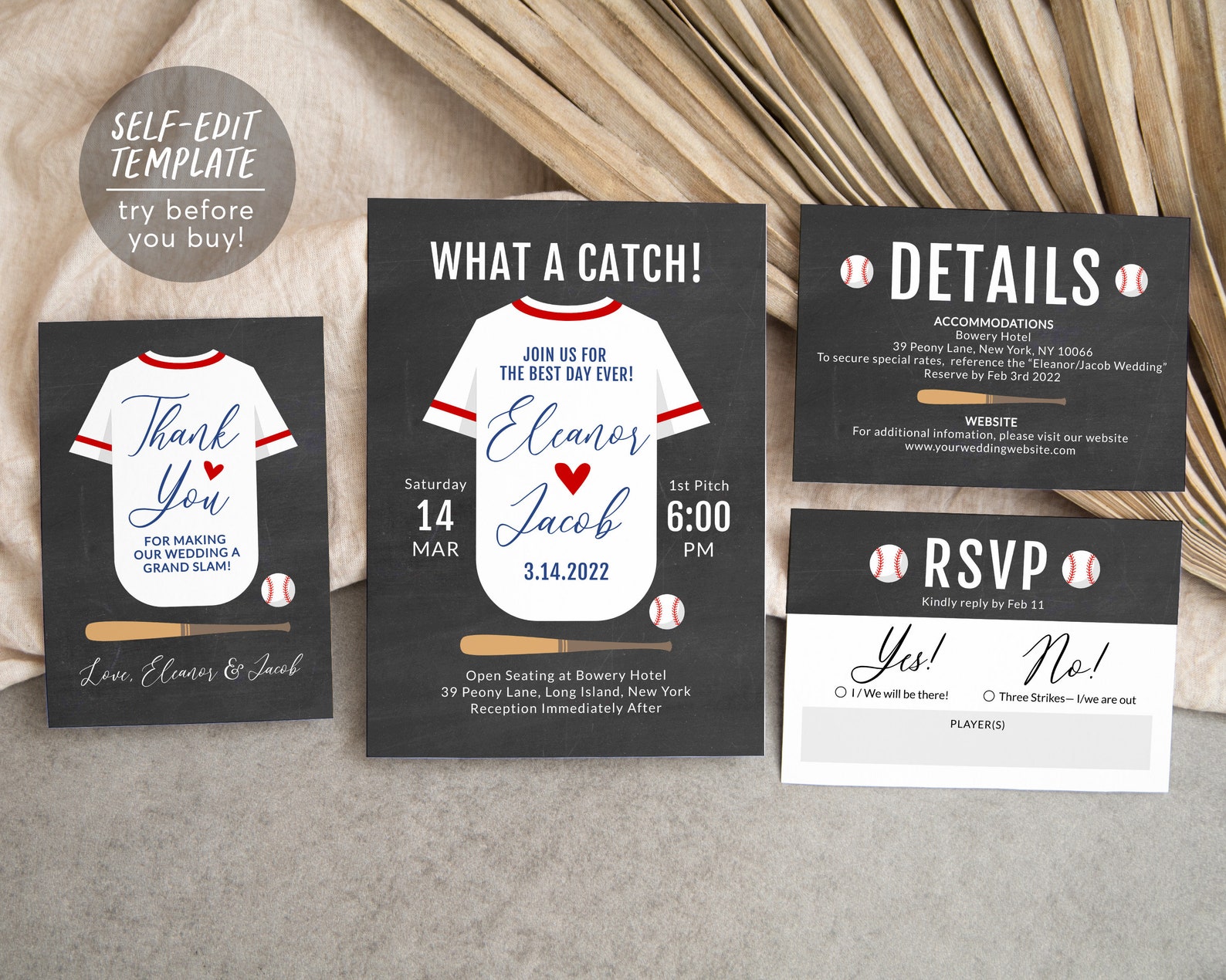 Baseball Wedding Invitation Template Baseball Theme Wedding - Etsy