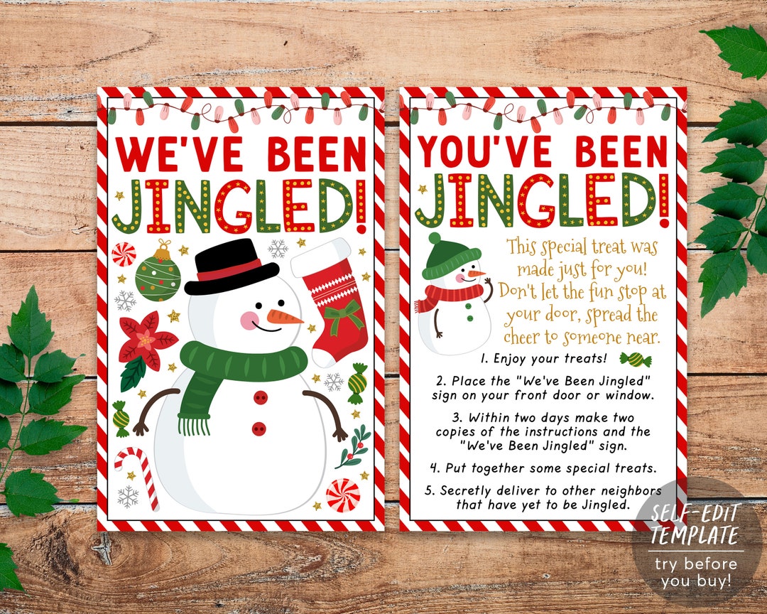 We've Been Jingled Winter Game Editable Template, You've Been Jingled ...