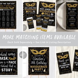 Masquerade Ball Ticket Prom Night Editable Template, Junior Senior Prom ...