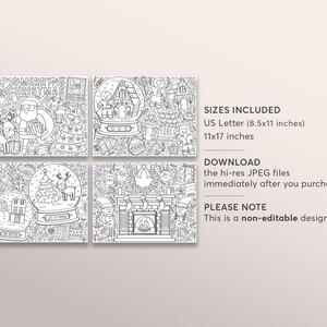 Christmas Coloring Page Set BUNDLE, Holiday Winter School Party Favor ...