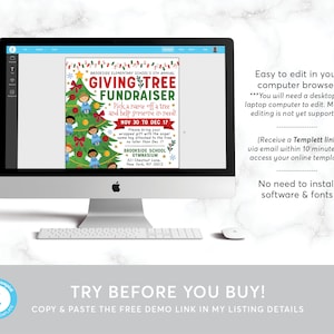 Christmas Giving Tree With Angels Fundraiser Flyer Editable - Etsy