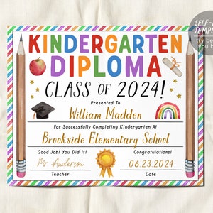 Kindergarten Graduation Ceremony BUNDLE Editable Template, Class ...