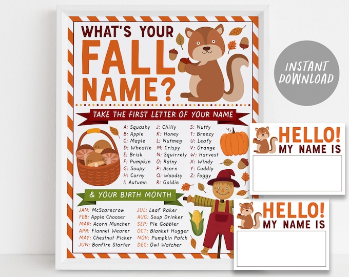 Scarecrow Name Game Printable, What's Your Scarecrow Name Game, Name ...