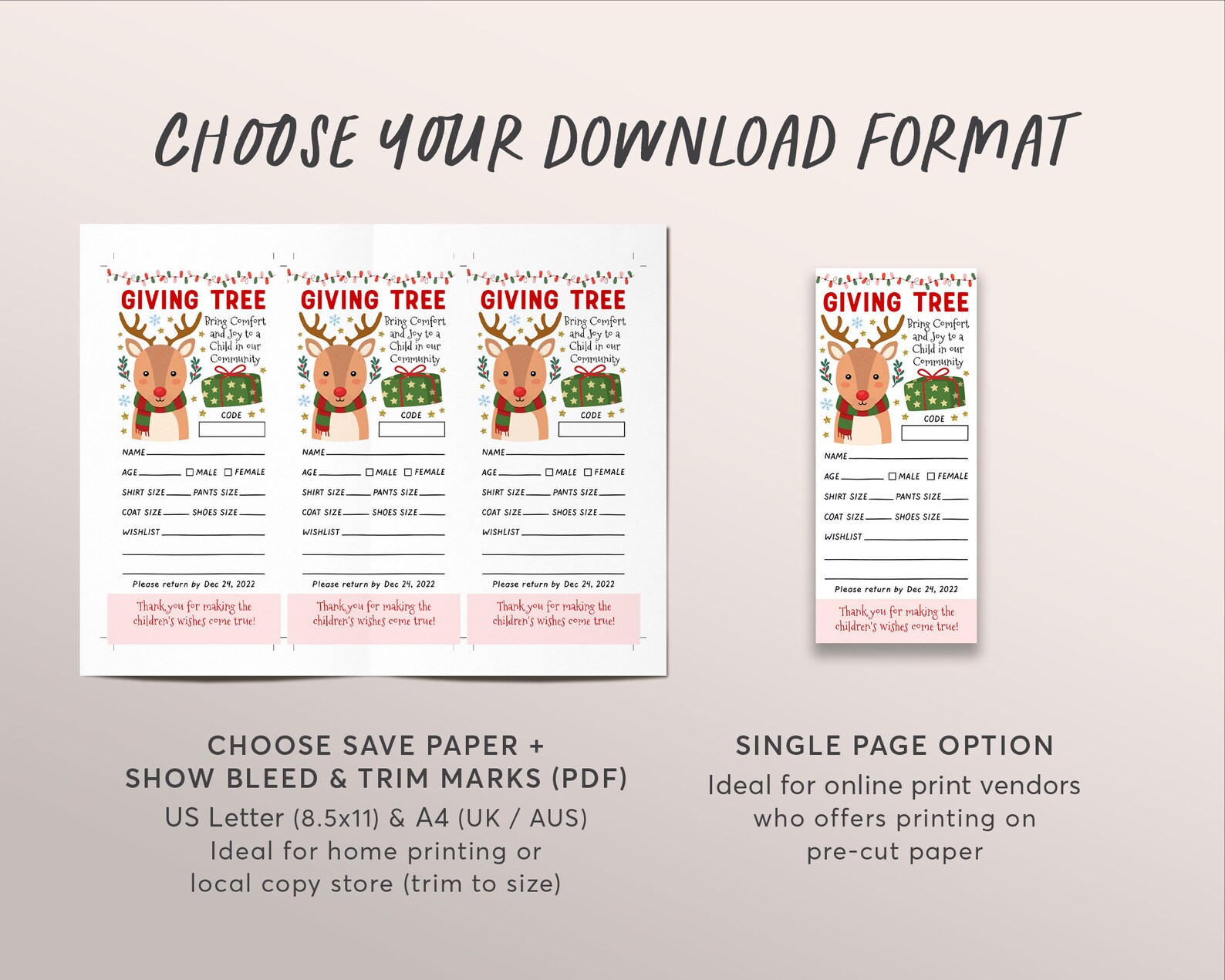 Christmas Giving Tree Gift Tag BUNDLE Editable Template - Etsy