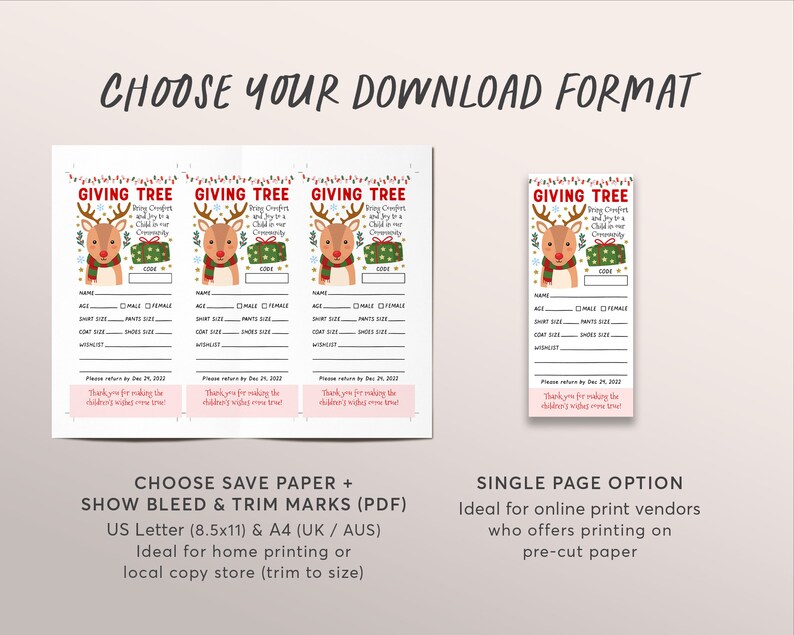 Christmas Giving Tree Gift Tag BUNDLE Editable Template - Etsy