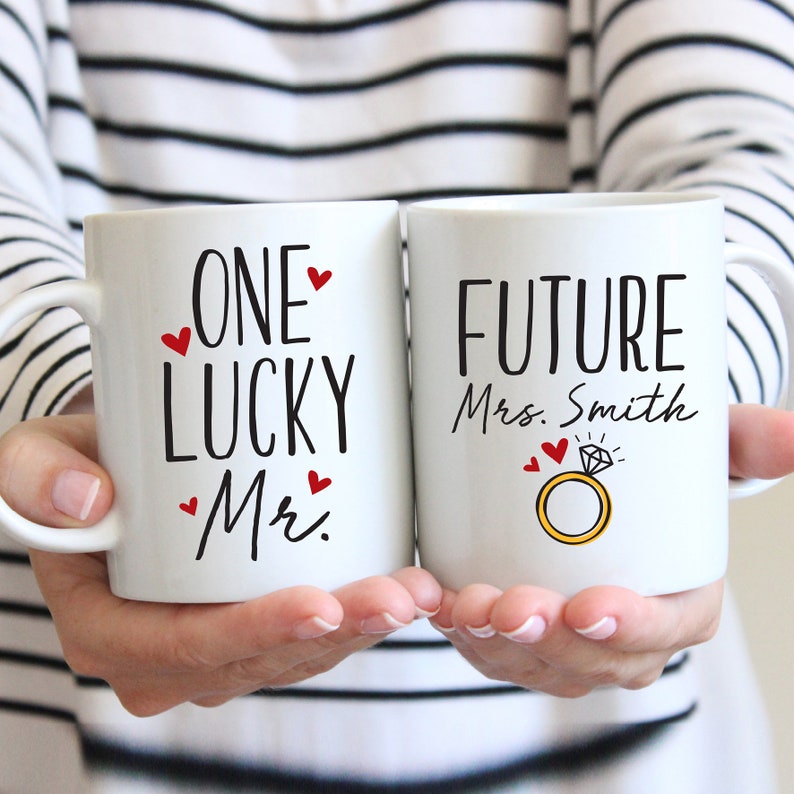 Future Mrs Mug One Lucky Mr Mug Engagement Gift Engagement | Etsy