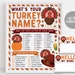 What's Your Turkey Name Game, Thanksgiving Dinner Game Activity With ...
