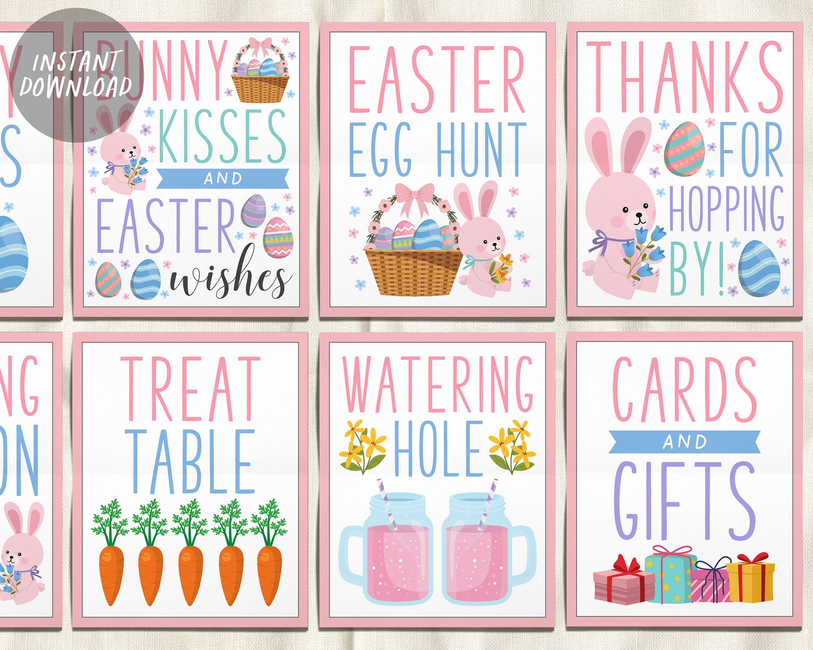 Easter Bunny Spring Signs BUNDLE for Wedding Baby Shower - Etsy