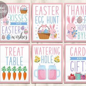 Easter Bunny Spring Signs BUNDLE for Wedding Baby Shower Birthday ...