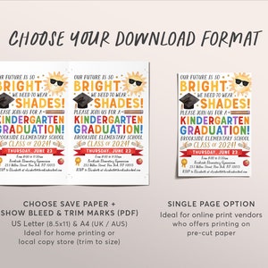 Kindergarten Graduation Invitation Editable Template, Preschool Class ...