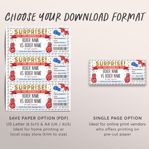 Boxing Ticket Gift Editable Template, Surprise Boxing Match Fight ...