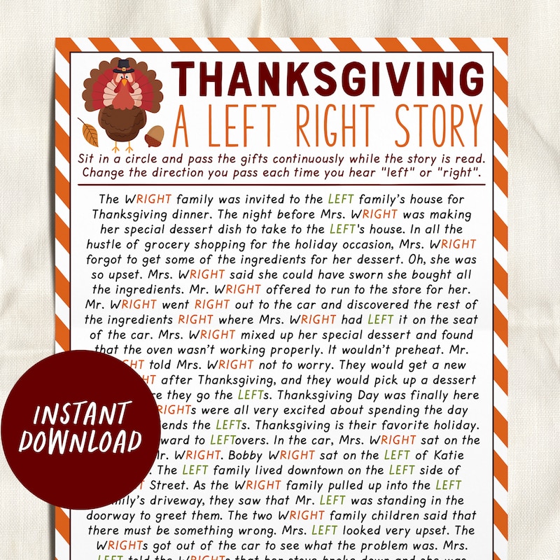 Left Right Story Game Office Party - Etsy