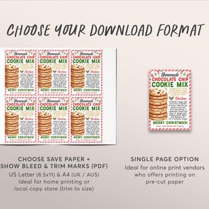 Cookie Mix in a Jar Gift Tag Editable Template, Christmas Chocolate ...