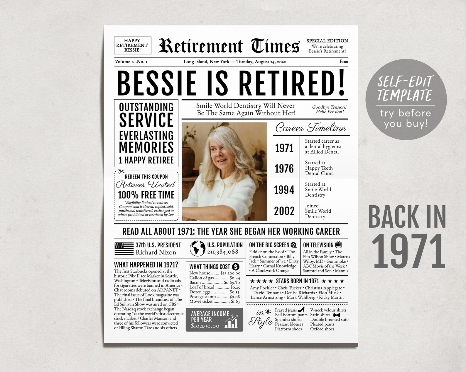 Editable Retirement Gift for Administrative Assistant Template ...