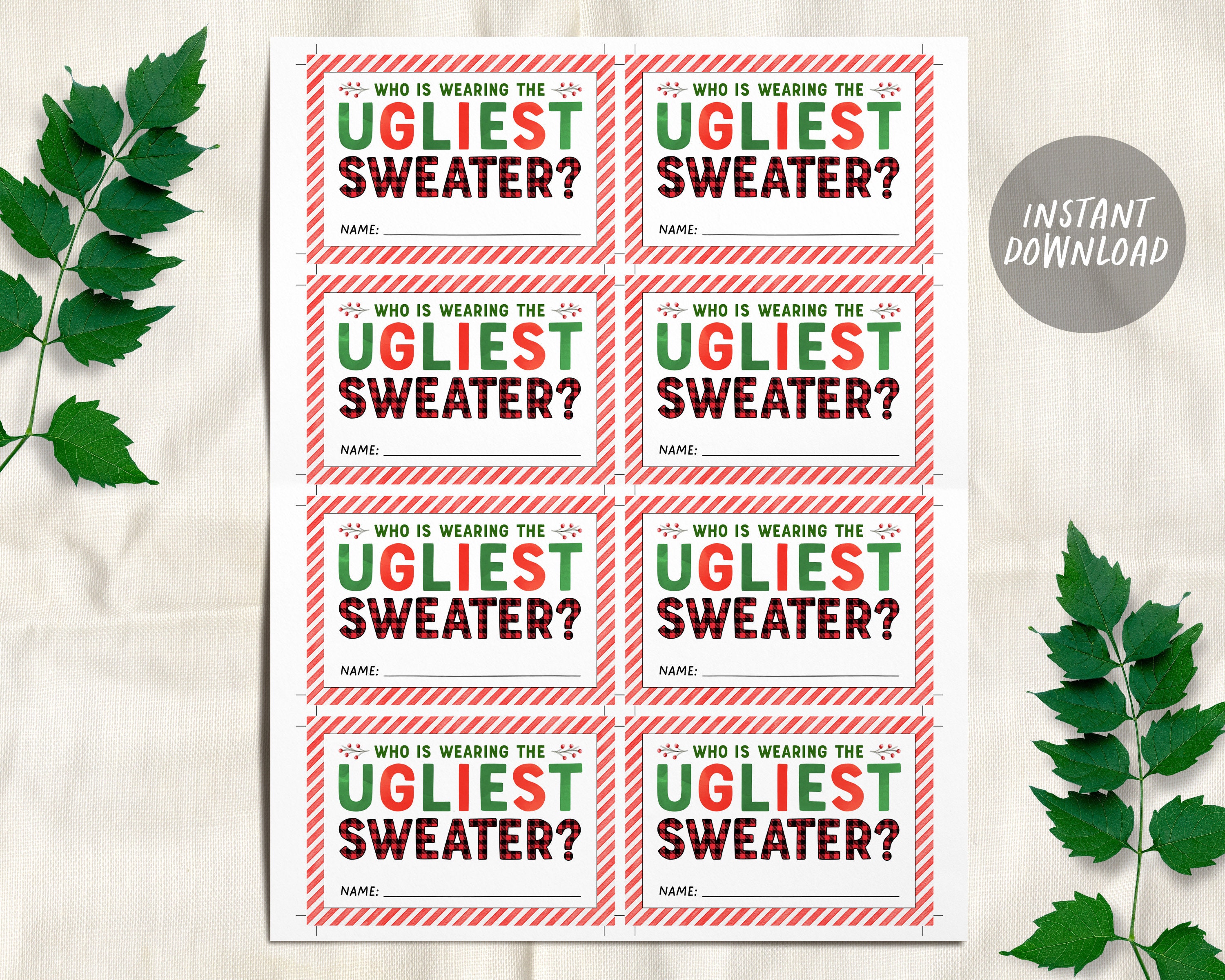 Christmas Ugly Sweater Party Decorations BUNDLE, Ugly Sweater Contest ...