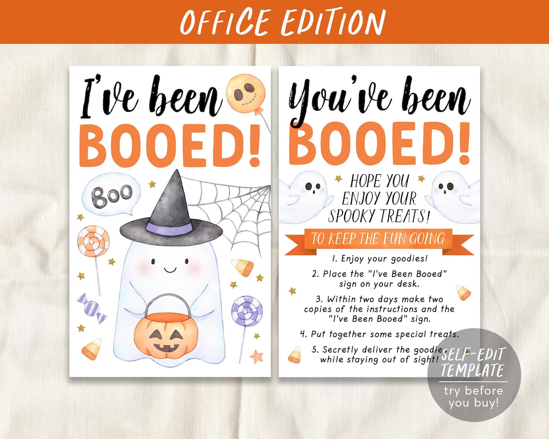 I've Been Booed Coworker Game Editable Template, You've Been Booed Work ...