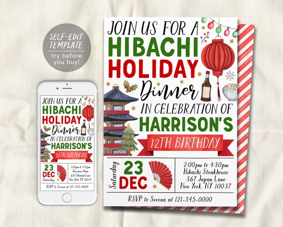 Japanese Birthday Party Invitation Template Japanese Invitations
