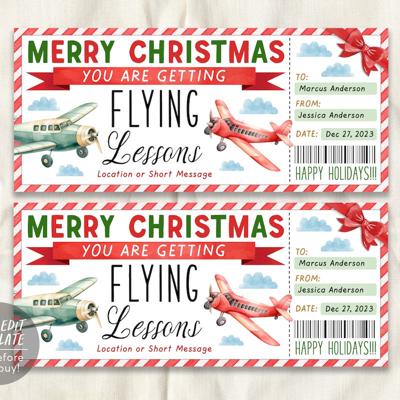 Flying Lessons Voucher - Etsy