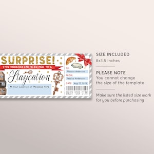 Surprise Staycation Voucher Editable Template, Weekend Getaway Hotel ...