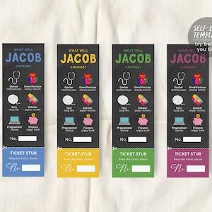 Doljabi Raffle Ticket Editable Template, Korean First Birthday ...