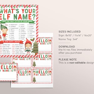 What's Your Elf Name Game, Elves Christmas Party Activity Game With ...