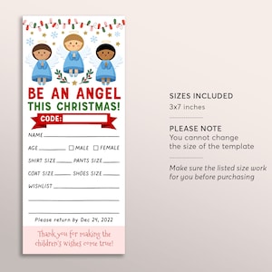 Christmas Giving Tree Gift Tag Editable Template, Donation Slip With ...