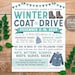 Winter Coat Drive Flyer Editable Template, Holiday Coat Drive Charity ...