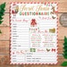 Secret Santa Gift Exchange Questionnaire Editable Template, Holiday ...
