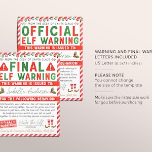 Elf Warning Report Editable Template, Official Christmas Behavior ...