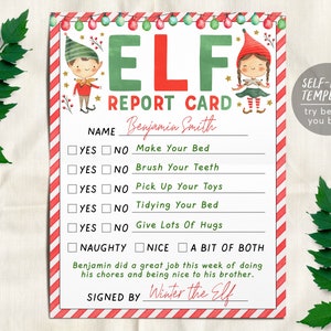 Elf Report Card Editable Template, Christmas Elf Report Letter Naughty ...
