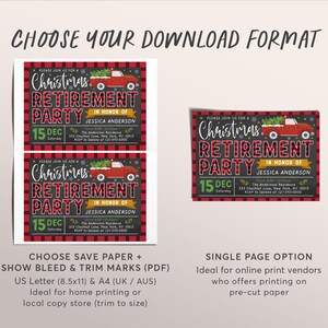 Christmas Retirement Party Invitation Editable Template, Holiday ...