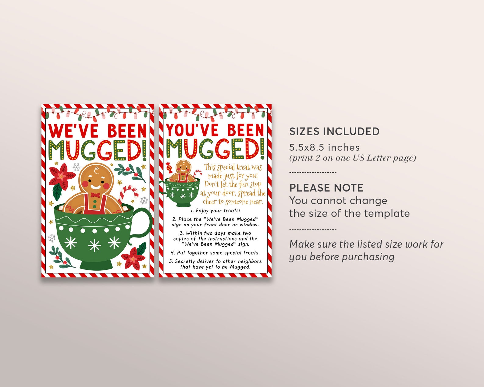 We've Been Mugged Christmas Game Editable Template, You've Been Mugged ...