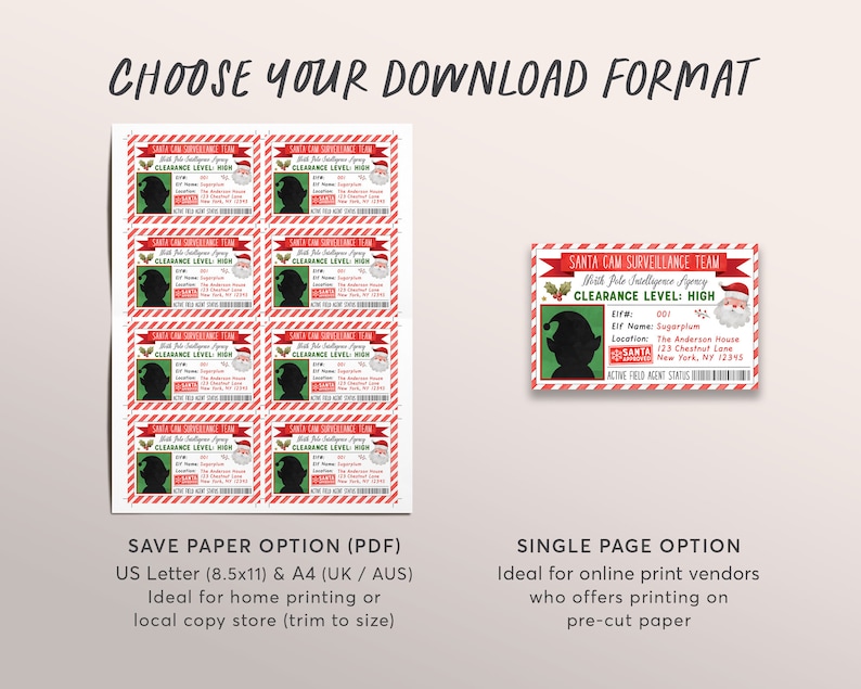 Elf ID Card Editable Template, Lost Elf License, Santa Cam Security ...