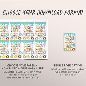 Donut Forget How Awesome You Are Gift Tag Editable Template, Thank You ...