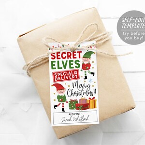 Secret Elves BUNDLE Kit Printable Editable Template, Secret Elf Santa ...