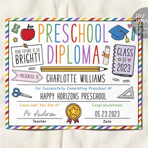 Preschool Graduation Ceremony BUNDLE Editable Template, Pre-k ...