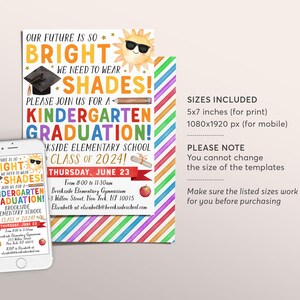 Kindergarten Graduation Invitation Editable Template, Preschool Class ...