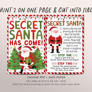 Secret Santa Christmas Game Editable Template, Secret Santa Gift Swap ...
