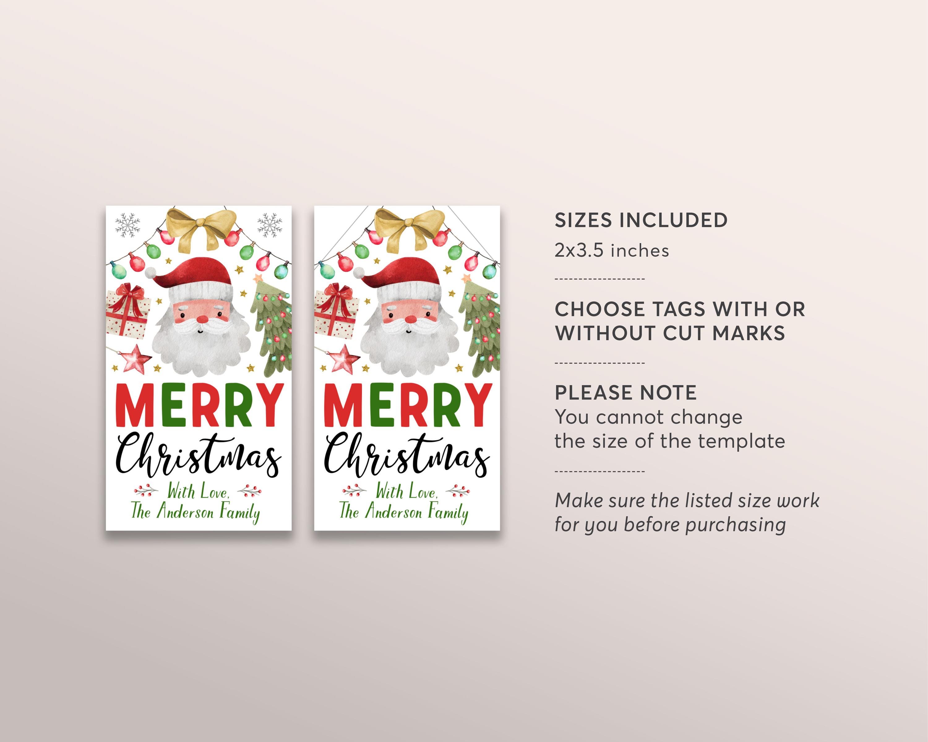 Christmas Favor Tags Editable Template, Santa Holiday Party Thank You ...